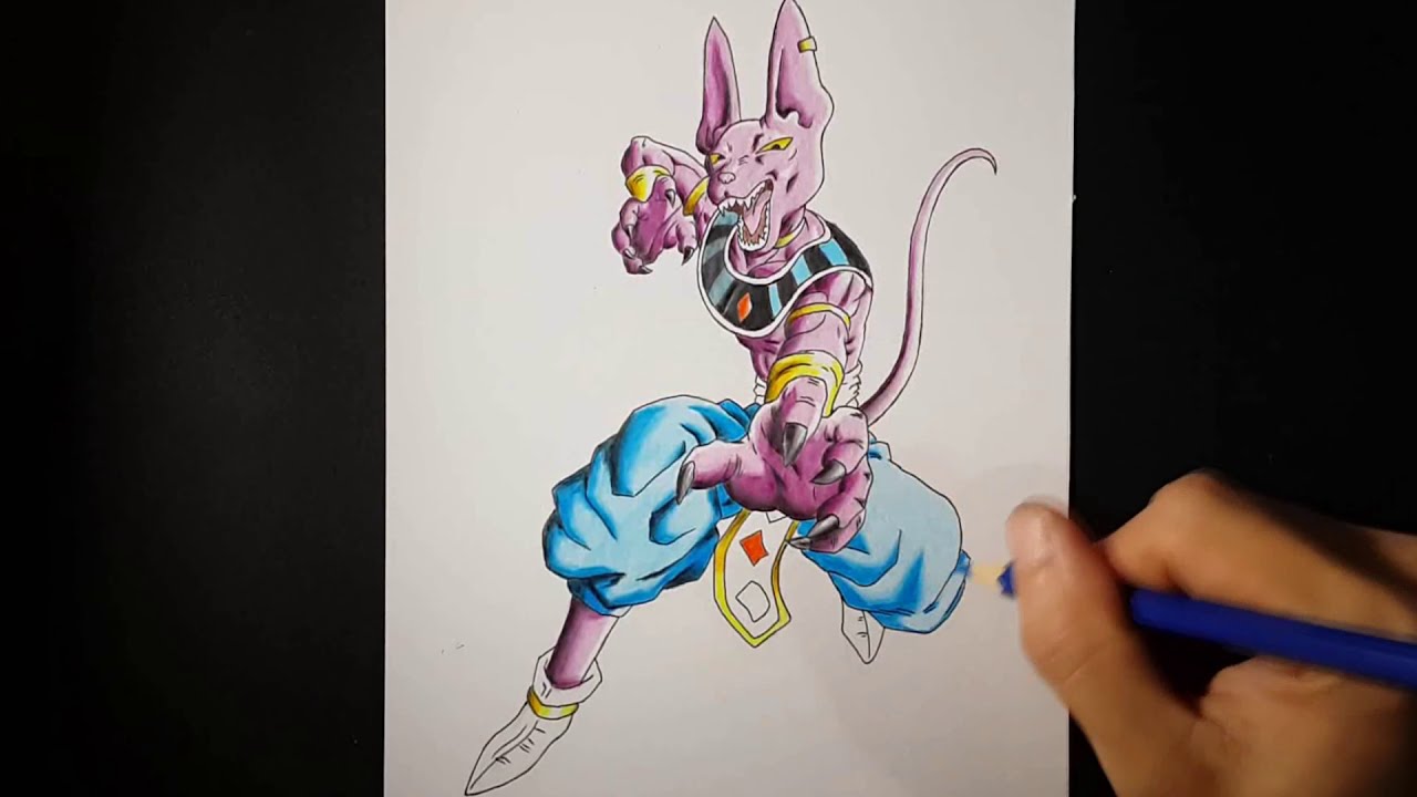 How to draw Beerus - Vẽ thần hủy diệt Beerus - Dragonball Art - YouTube