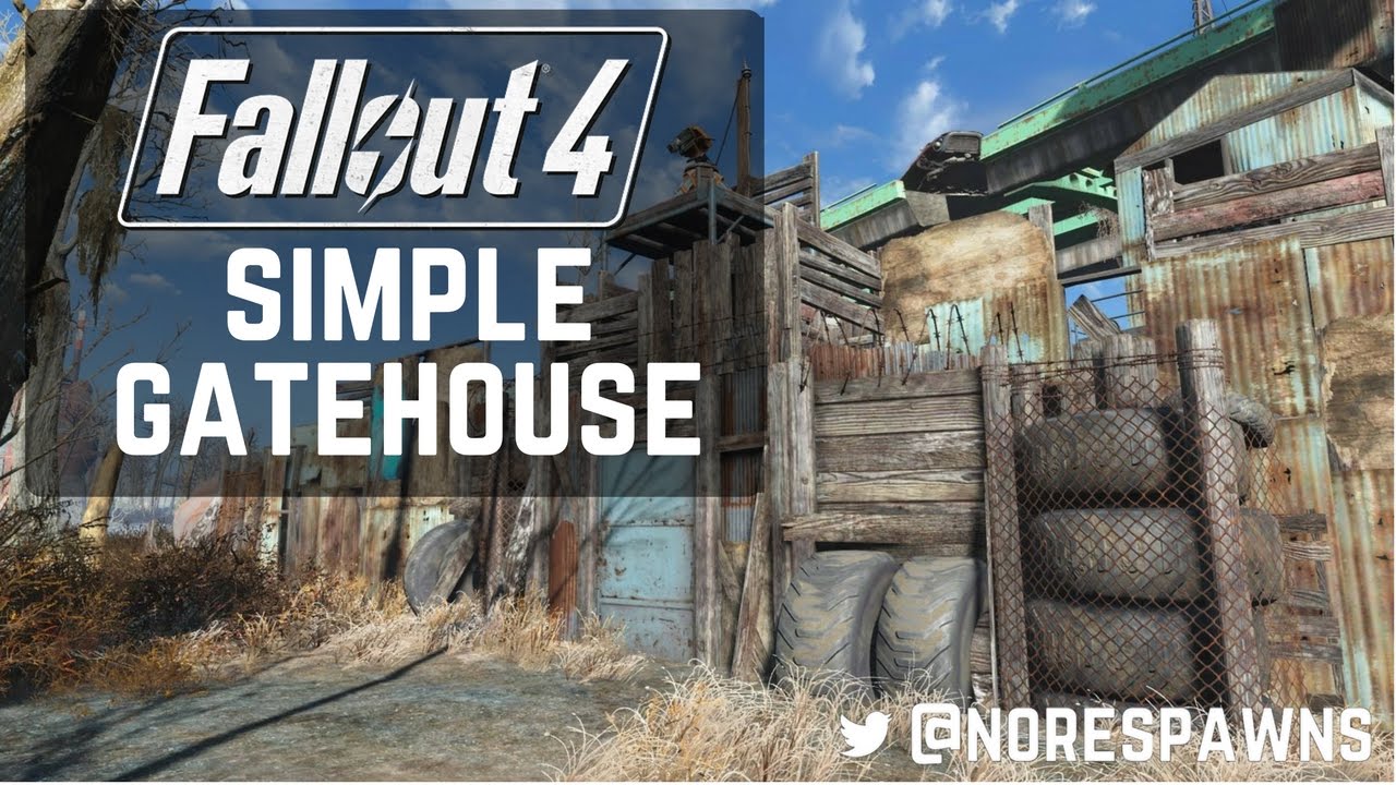 Fallout 4 - Simple Settlement Gatehouse Build - YouTube