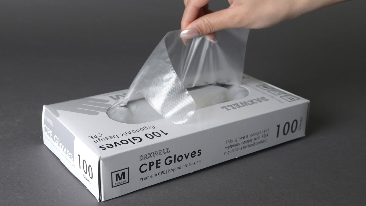 Daxwell Embossed Food Preparation Premium Cast Poly Gloves, Powder Free ...