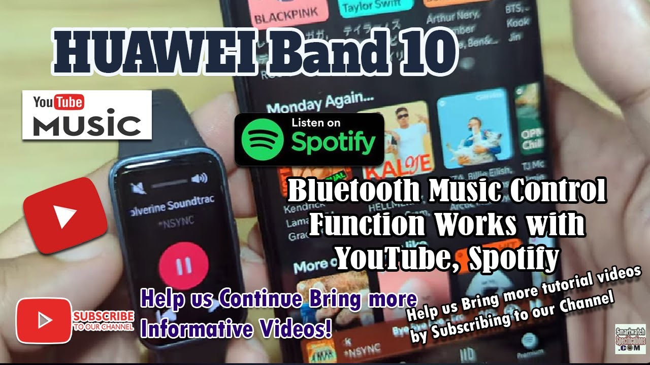 [DEMO] HUAWEI Band 10 - Bluetooth Music Control Function Works with ...
