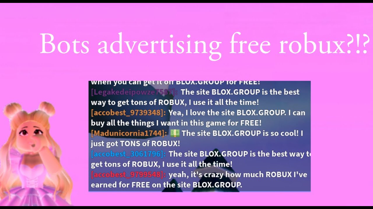 Bots adevertising free robux websites?!? - YouTube