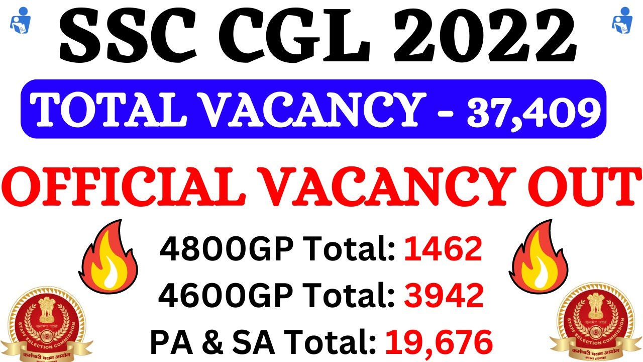 🔥37,409 🔥SSC CGL 2022 OFFICIAL VACANCY OUT | CGL 2022 DETAILED VACANCY - YouTube