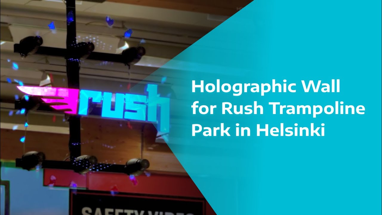 Holographic Wall at Rush Trampoline Park in Helsinki - YouTube
