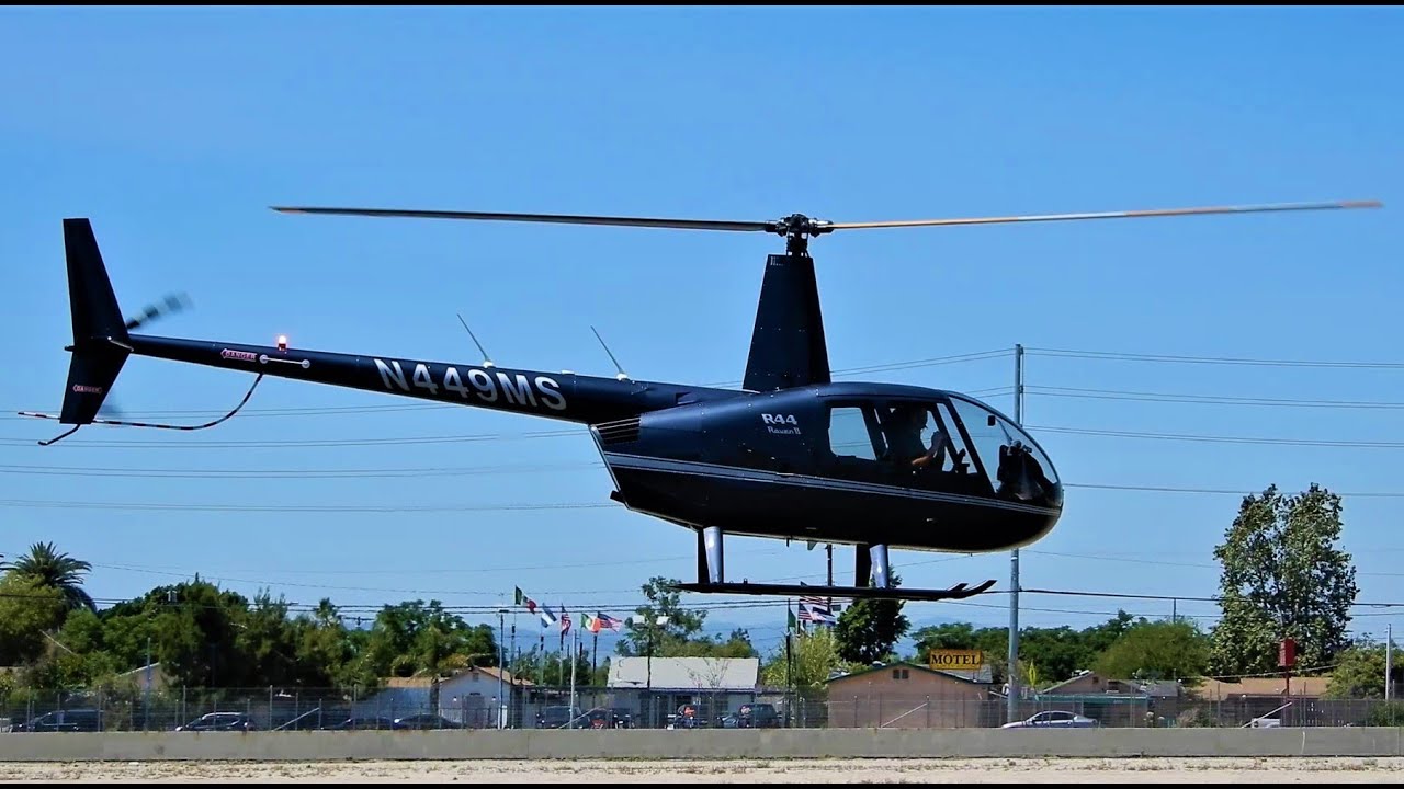Robinson R44 Start-Up & Takeoff - Helicopter N449MS - YouTube