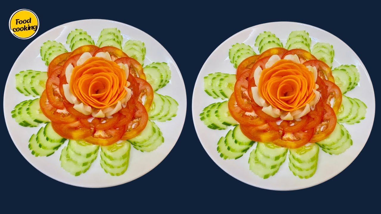 How to make Beautiful Cucumber Decorations - YouTube