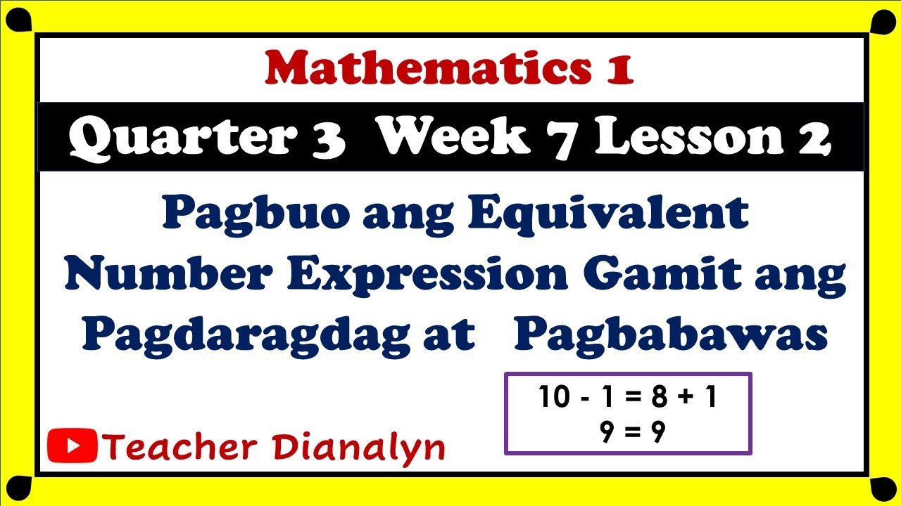 MATH 1 QUARTER 3 WEEK 7 LESSON 2 | TEACHER DIANALYN - YouTube