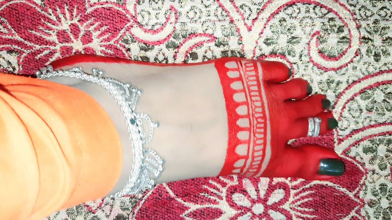 New latest mahawar on foot || Full Feet Alta Design for new bride ...