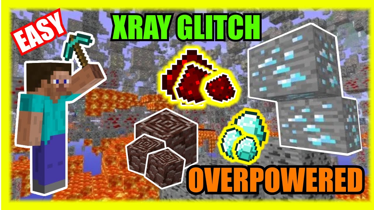 Minecraft XRAY GLITCHES! Most OP method to get DIAMONDS and NETHERITE ...