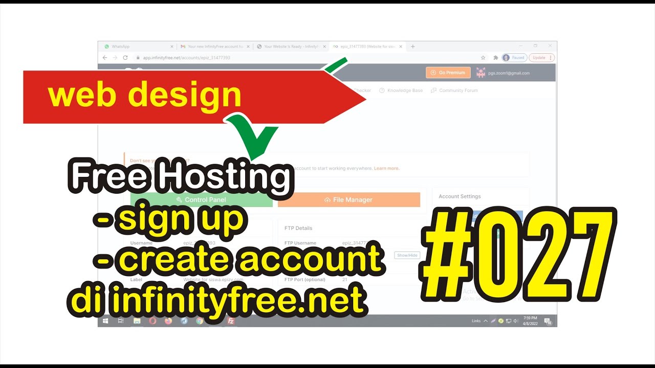 Web Design : Free Hosting - infinityfree.net - YouTube