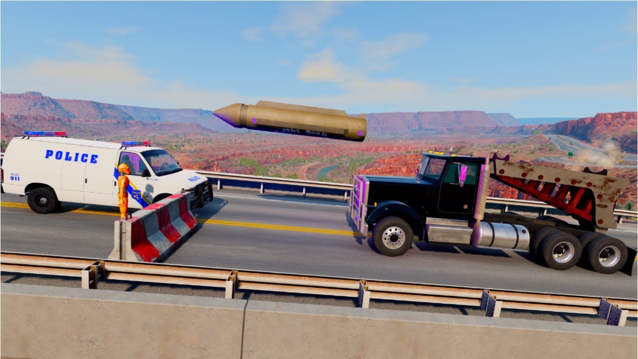 Cars vs Ballistic Missile # 1 | BeamNG.drive - YouTube