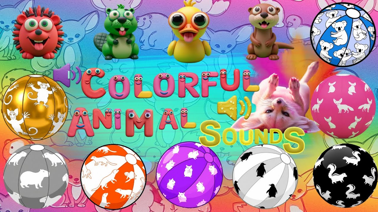 🎨 Colorful Animal Friends Sounds! 🐾 | Zoo Sounds for Kids: yap, sniff ...