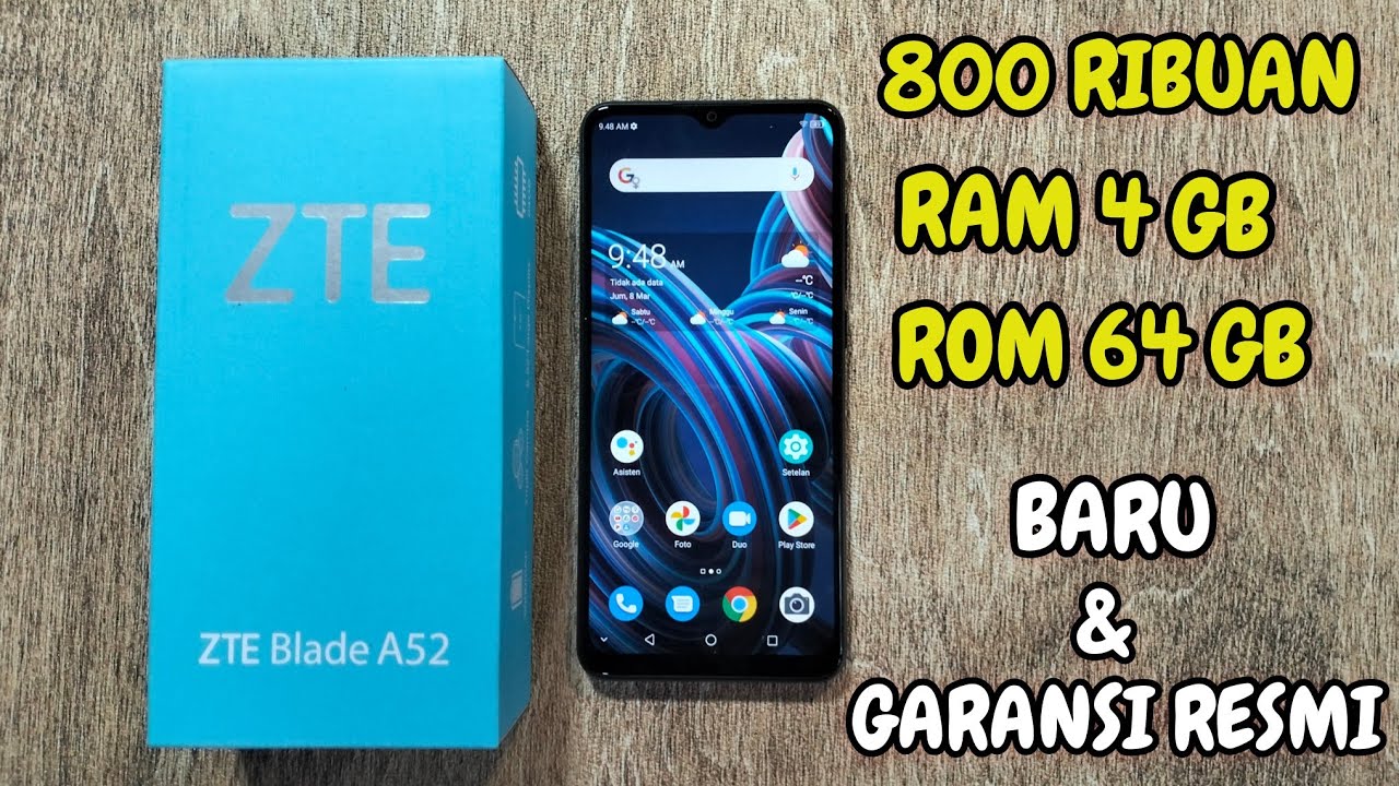 REVIEW ZTE BLADE A52 4/64 . HP 800 RIBUAN LAYAR GEDE MEMORY GEDE ...