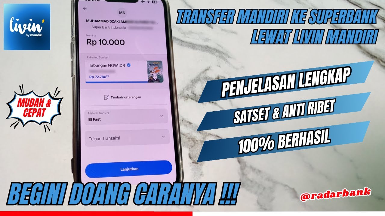 Cara Transfer Mandiri Ke Superbank Lewat Livin Mandiri - YouTube