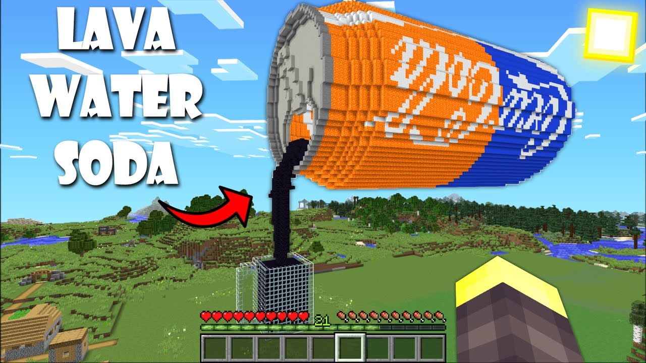This is a THE BIGGEST LAVA WATER SODA in Minecraft! Wow! - YouTube