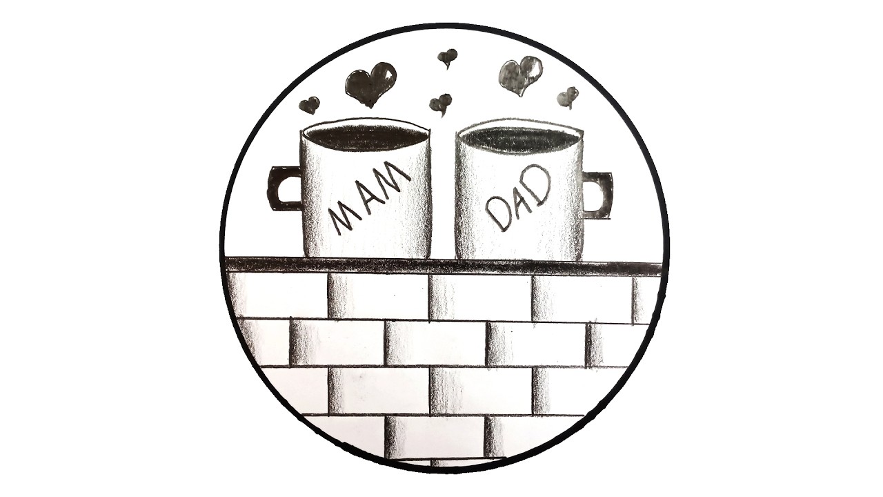 mamdadship drawing easy| mam and dad in Cup drawing| Pencil drawing ...