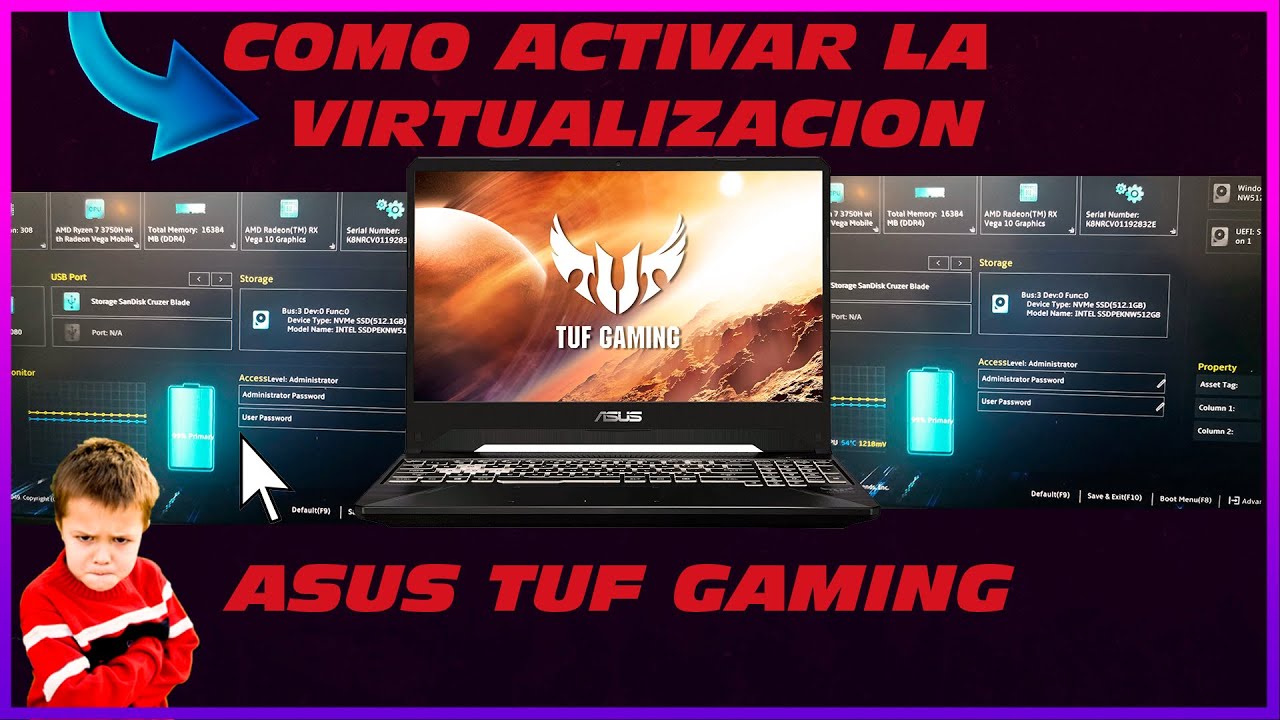 Como activar la Virtualización en ASUS TUF GAMING -2021 - YouTube