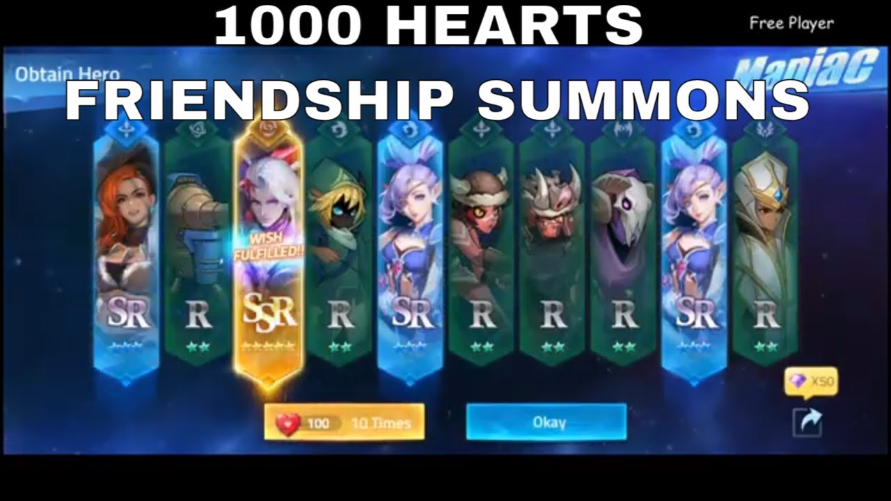 1000 HEARTS FRIENDSHIP SUMMONS - Mobile Legends: Adventure - YouTube