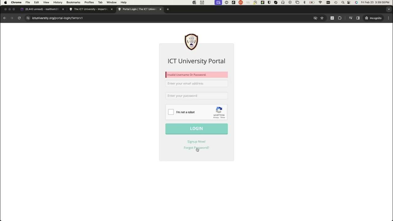 ICTU Student Portal - Logging In to the Portal - YouTube