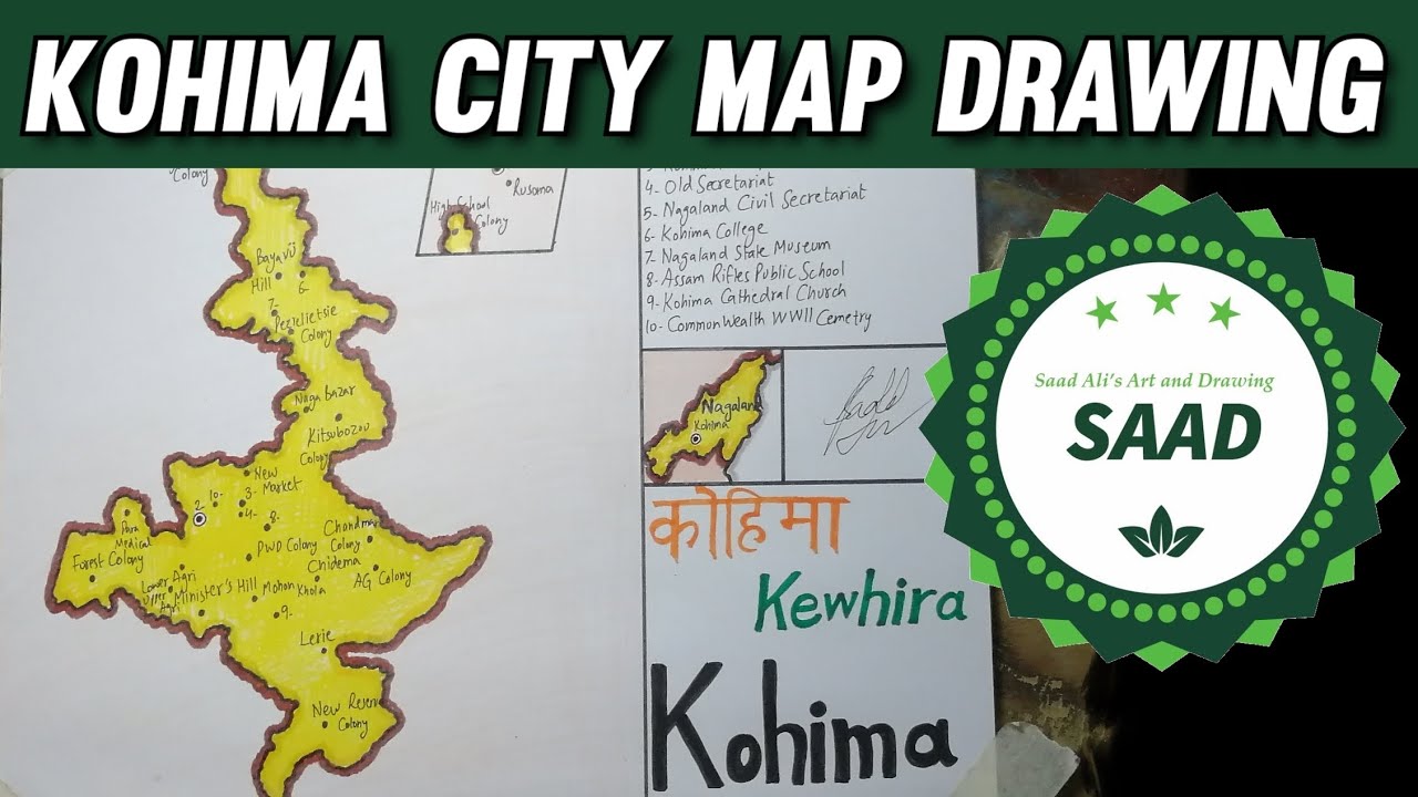How to draw Kohima city map SAAD - YouTube