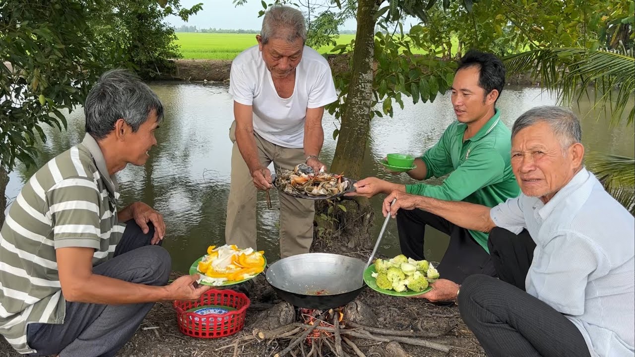 Ông Ba Ra Tay Làm Món Hải Sản Cua Biển Xào Giấm Với Bông Cải Ăn Là ...