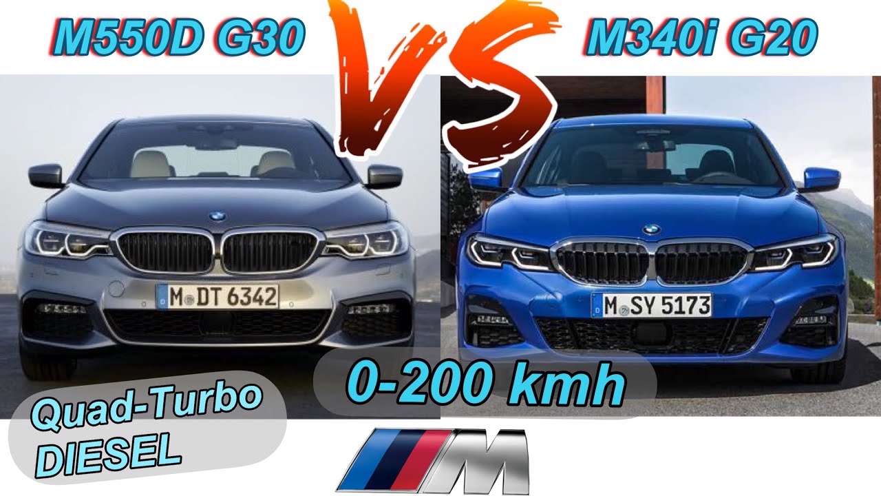 NEW BMW M340i G20 vs Quad-Turbo M550d G30 | 374 HP Turbo vs 400 HP Quad ...