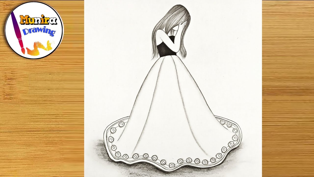 Alone Girl broken 💔 with pencil sketch || How to draw A sad girl step ...