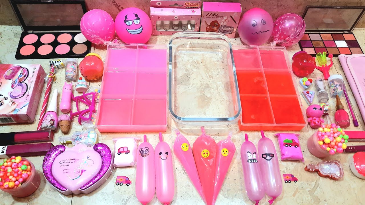 Slime Mixing: "Big Mega PINK!" PINK Slime ! Satisfying Slime Smoothie ...
