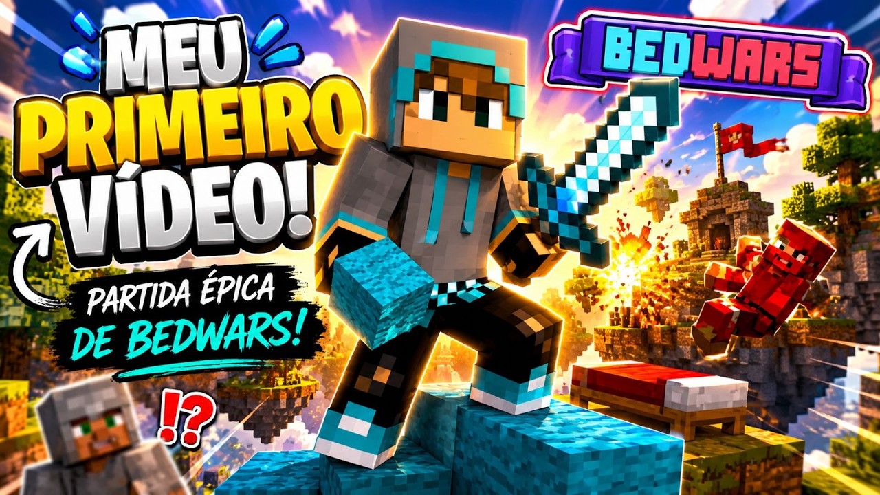 🔥 Meu Primeiro Vídeo de Minecraft… e JÁ ACONTECEU ISSO! (BedWars) - YouTube