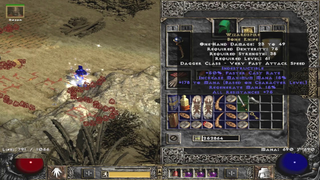 What is unique Bone Knife - Diablo 2 - YouTube