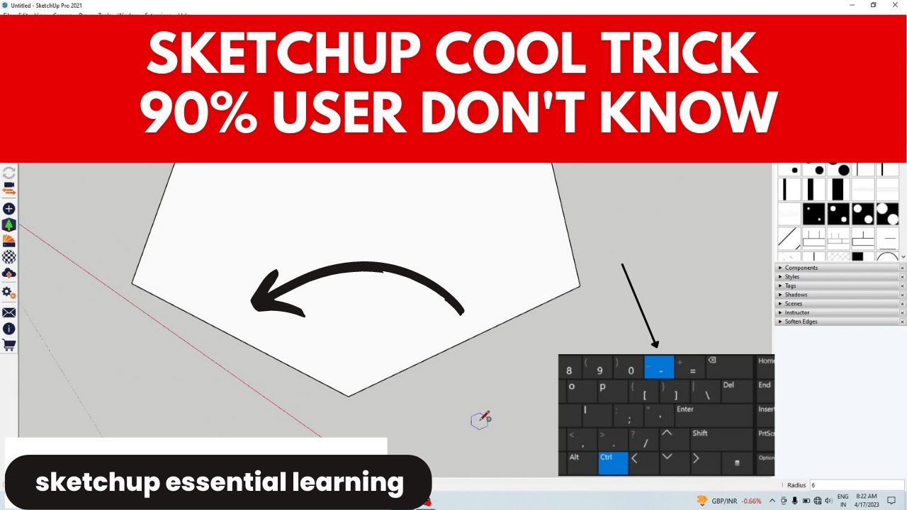 sketchup Tutorial / sketchup hidden trick / sketchup 2023 - YouTube