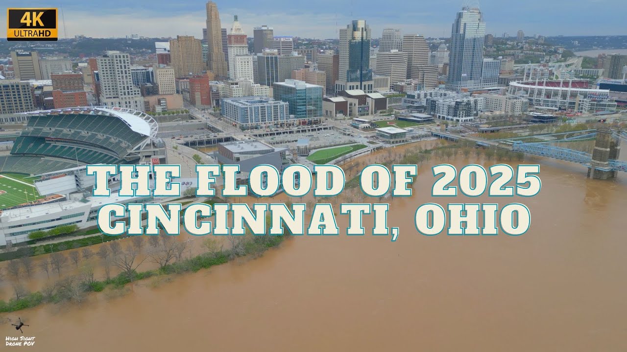 4K Drone Footage - The Flood of 2025 in Cincinnati, Ohio - YouTube