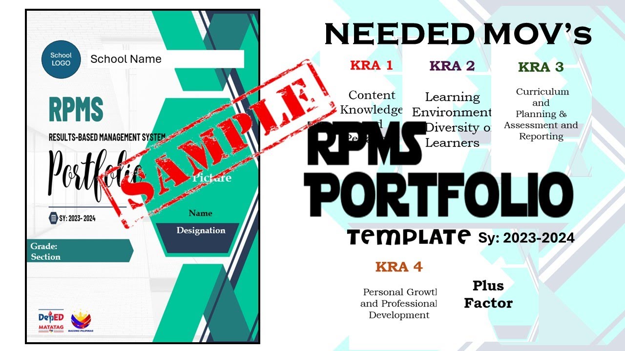 Needed MOV's for RPMS-PPST/IPCRF Portfolio SY 2023-2024 (Proficient ...