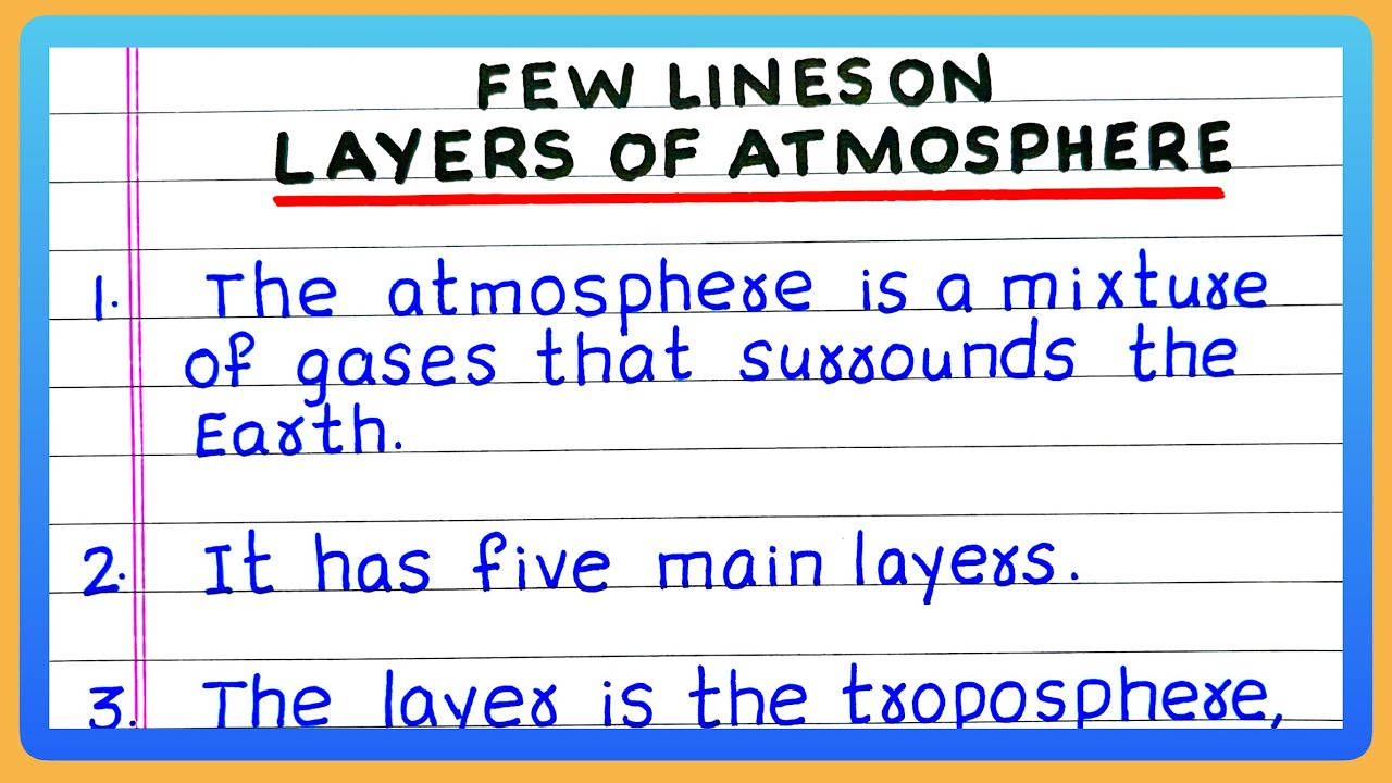 Few Lines about LAYERS OF ATMOSPHERE | 5 | 10 Lines on LAYERS OF ...