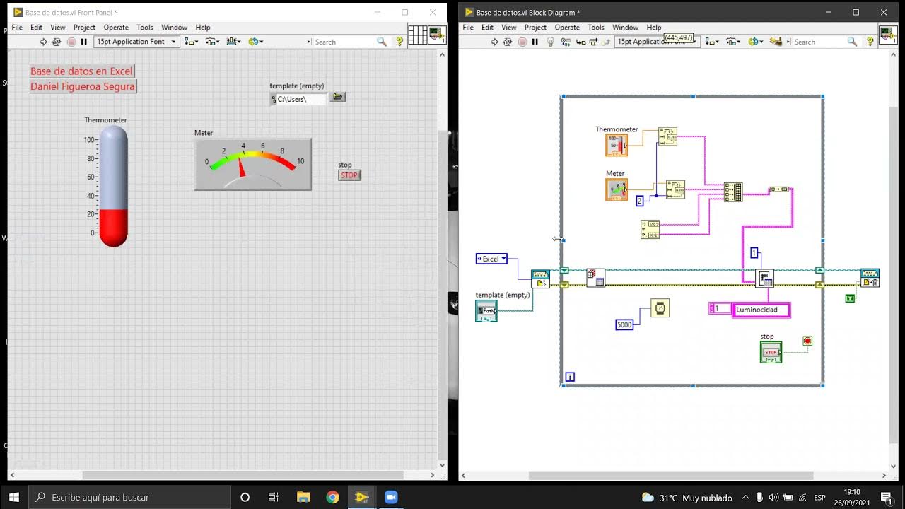 LabVIEW y excel Daniel Figueroa 7D IMT - YouTube