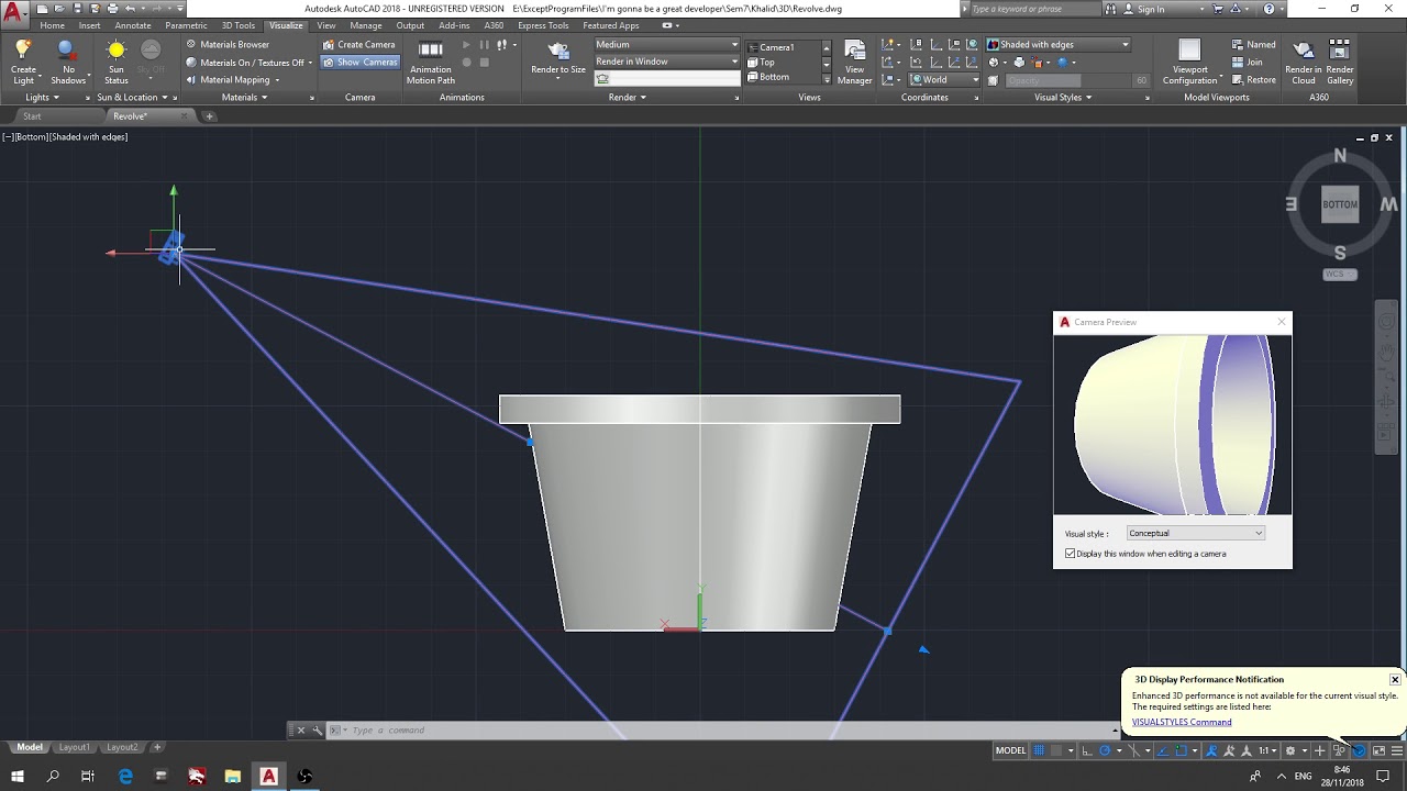 Tutorial AutoCad - 3D Navigation - Camera Animation - YouTube