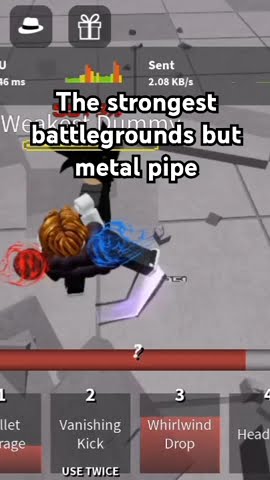 the strongest battlegrounds but metal pipe #roblox #gaming # ...