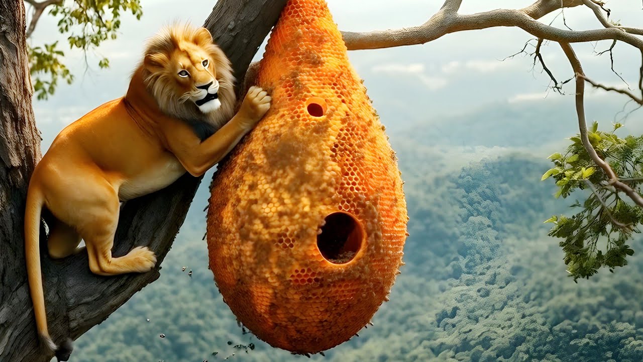 A Lion Stung by Millions of Bees was Rescued by Brave Wildlife Rescuers ...