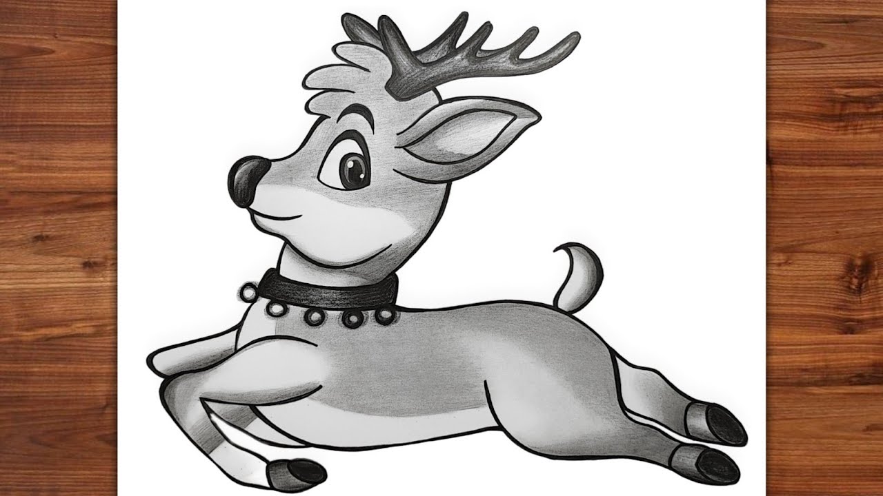 Reindeer Drawing Tutorial | How To Draw A Reindeer | Step By Step ...