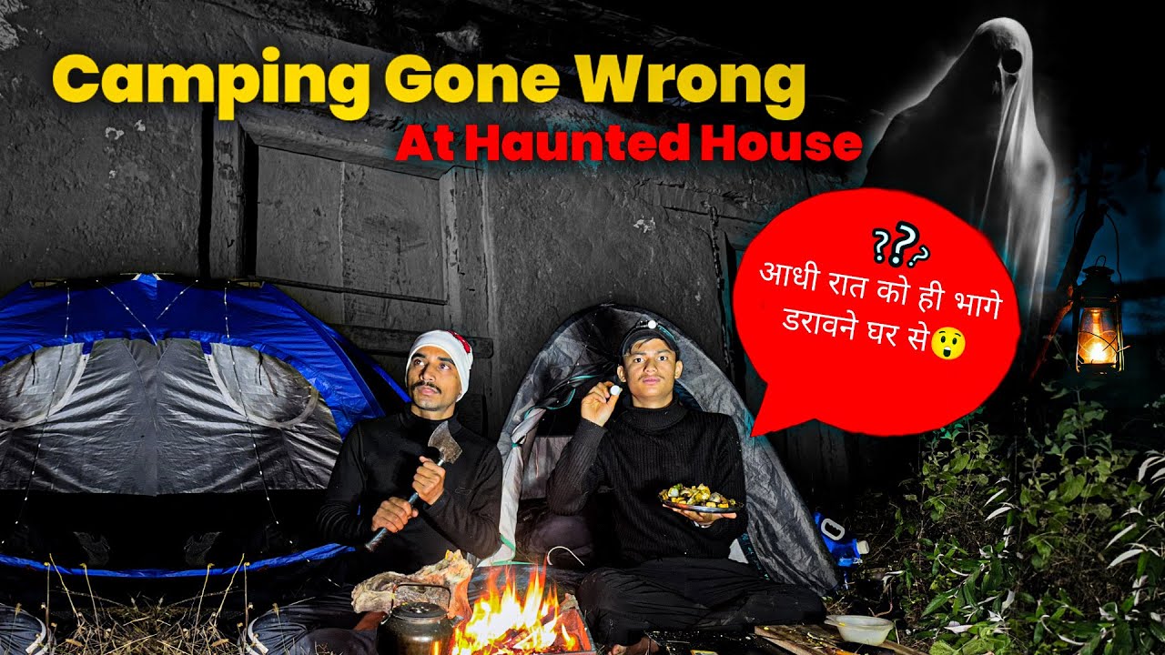 Night Camping Challenge At Haunted Old House | Camping In Dense Forest ...