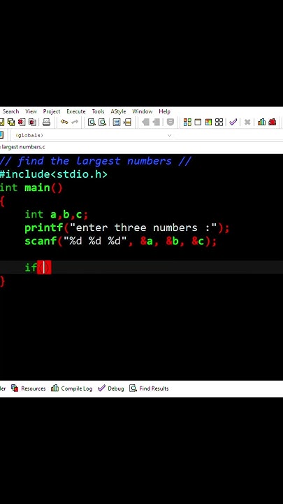 Find a largest number in c programming | short | shorts | c programming | #shorts #short # ...