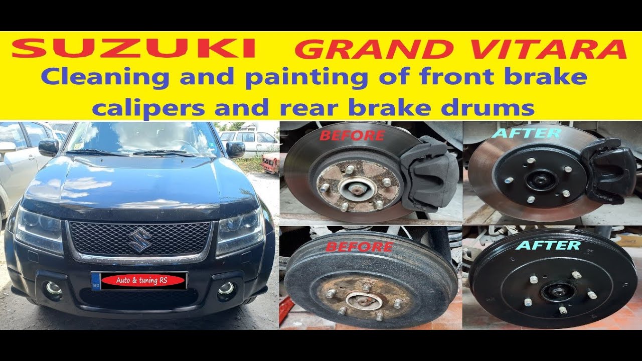 How to Clean and Paint Brake Calipers and Rear Brake Drums Suzuki Grand ...