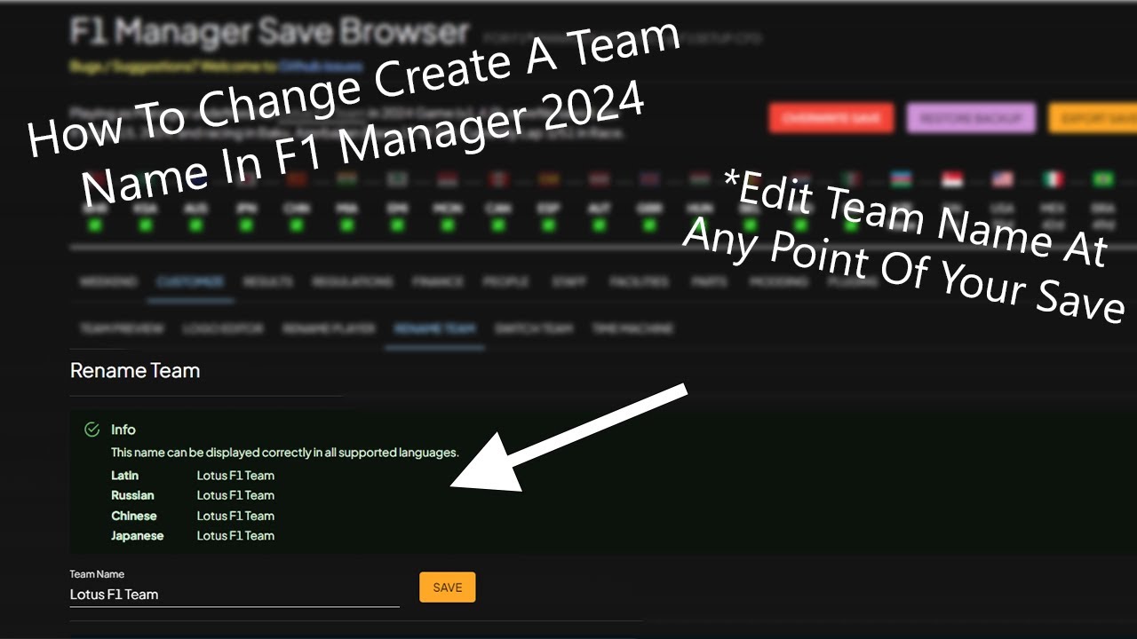 How To Change Create A Team Name In F1 Manager 2024 (Very Simple) - YouTube