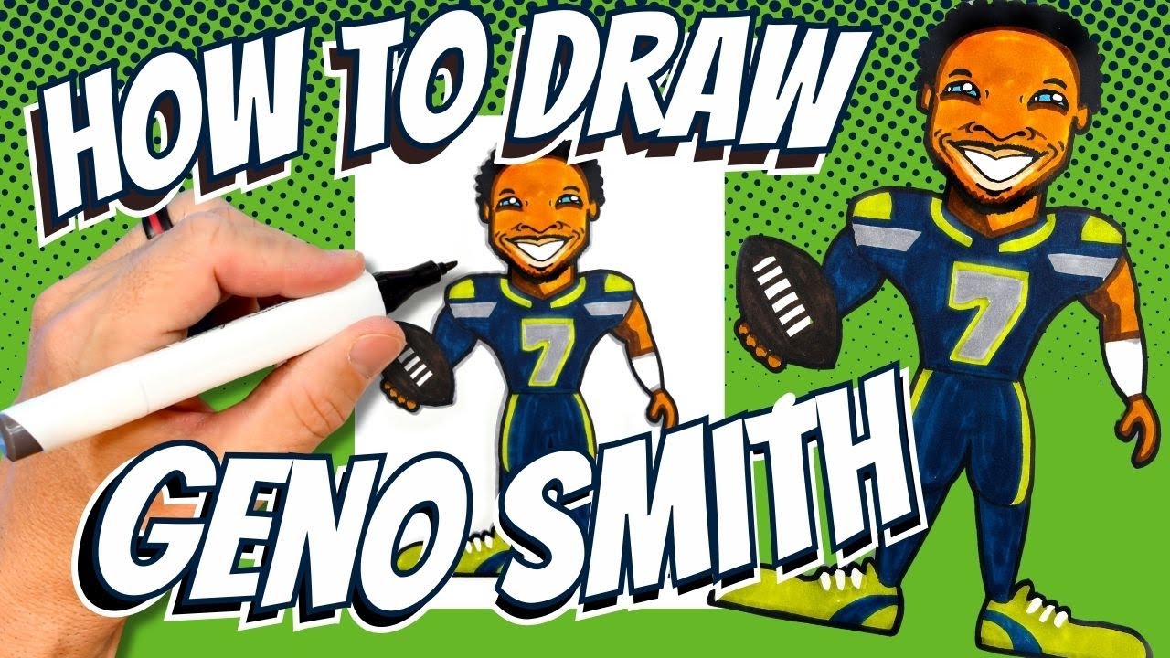 How to Draw Geno Smith for Kids - Seattle Seahawks NFL Football ...