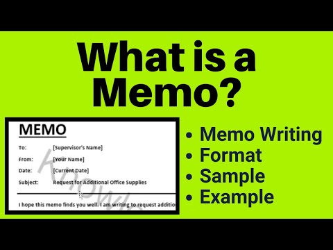 Memo | What is Memo Writing in English | What is Memorandum - Format / Sample / Example