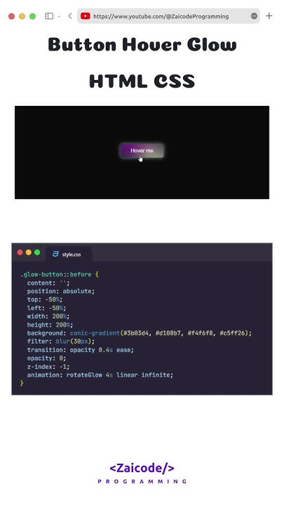 Button Hover Htmlcss Html Css Csshover Button Programming Code Coding Zaicode Fyp