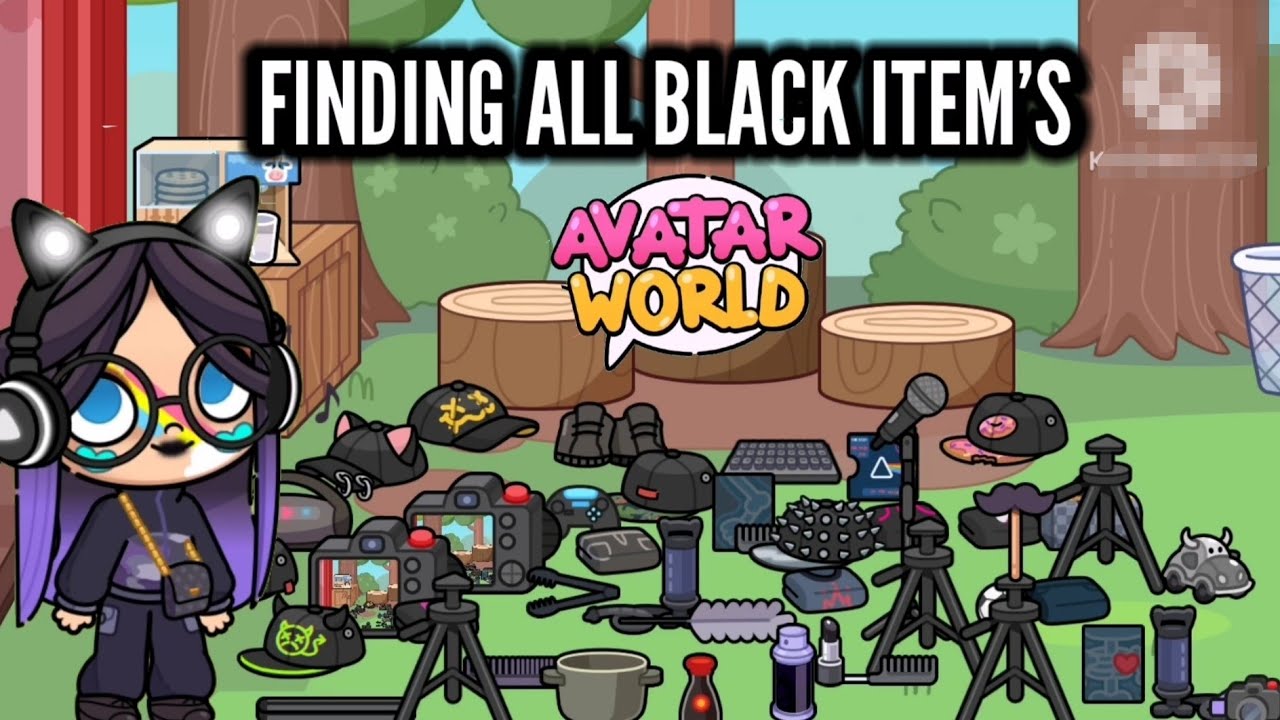 FINDING ALL BLACK ITEM'S IN AVATAR WORLD🌍CandyCute Mon Channel - YouTube