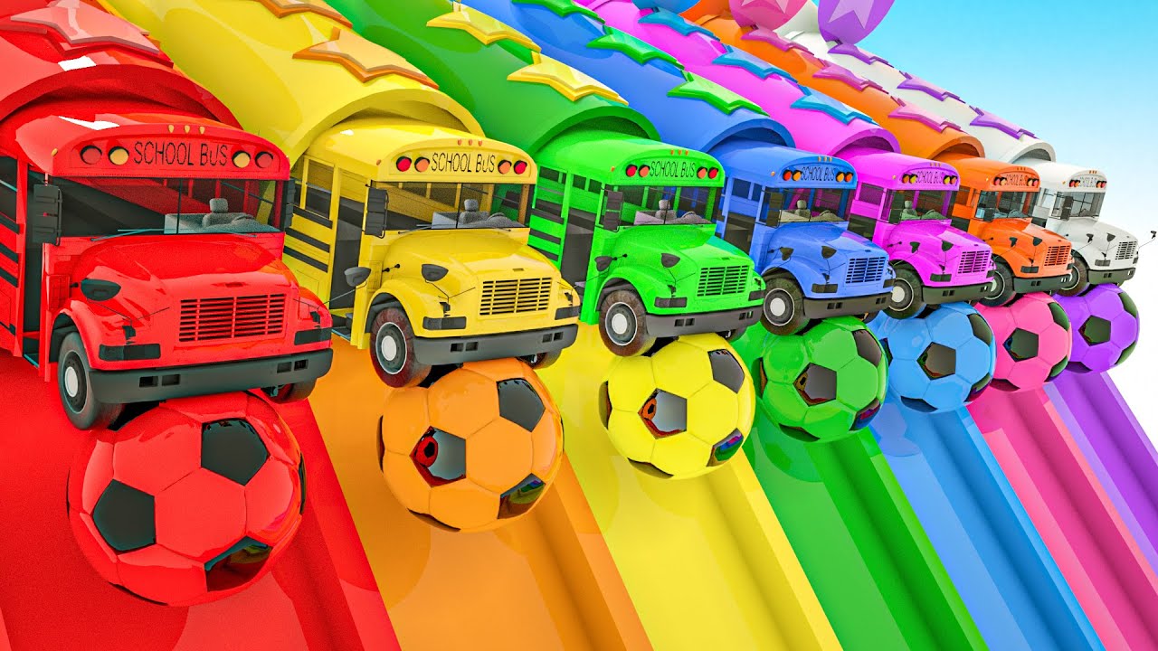 Wheels On the Bus song - Soccer ball school bus - Baby Nursery Rhymes ...