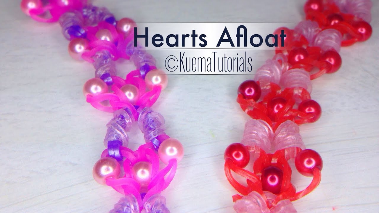 Rainbow Loom Hearts Afloat Armband / bracelet - YouTube