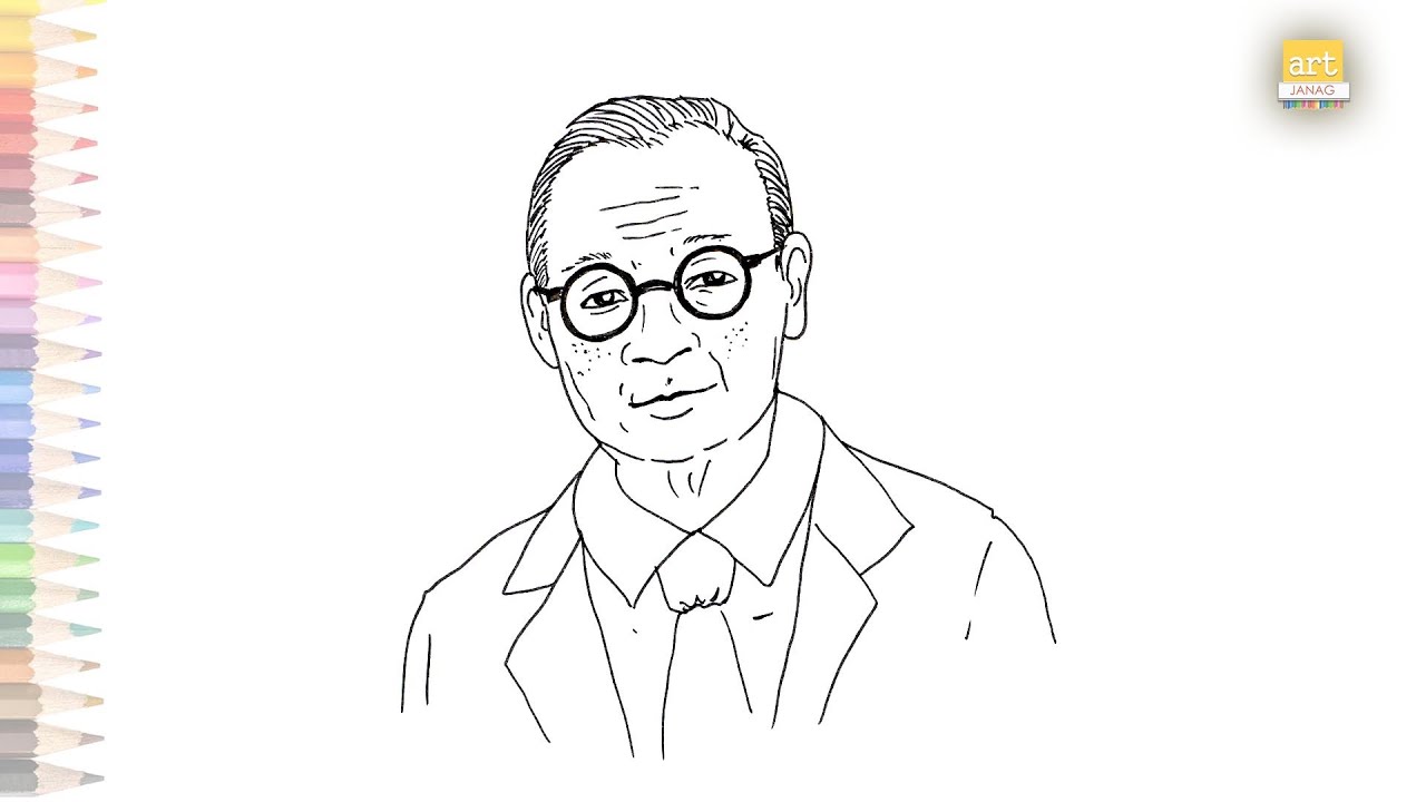 I M Pei drawings video | I. M. Pei drawing | How to draw I. M. Pei step ...