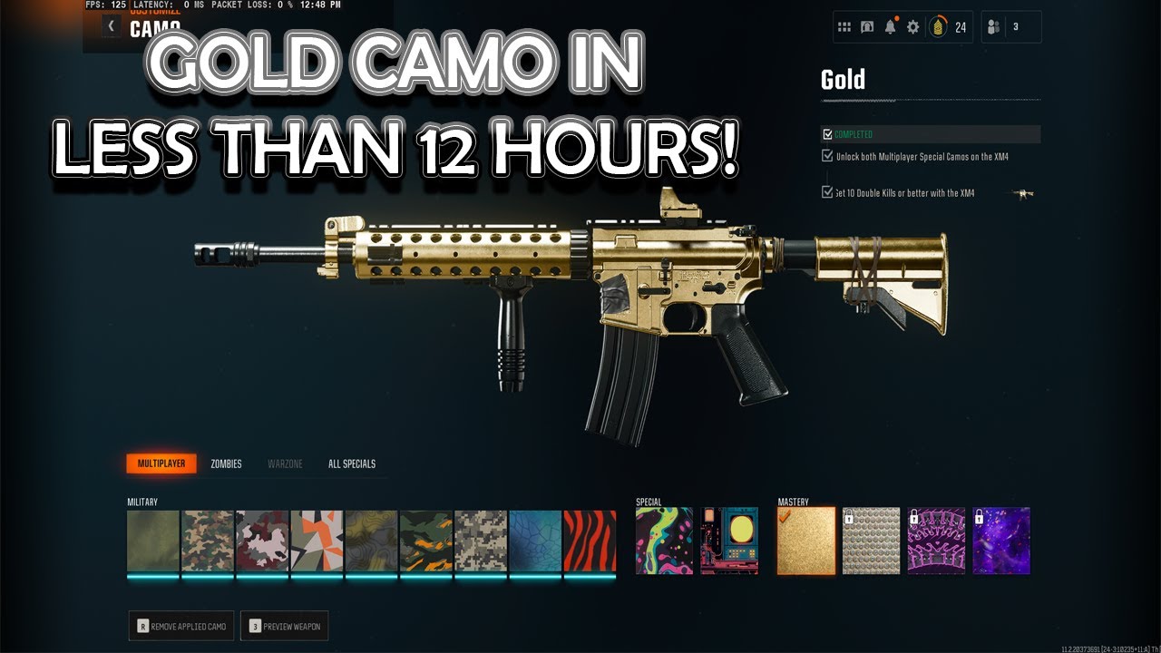 I GOT GOLD ON THE XM4 IN LESS THAN 12 HOURS IN CALL OF DUTY BLACK OPS 6 ...